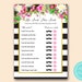 Pink Floral Bridal Shower Game Pack, Stripes, Gold Foil Bridal Shower ...