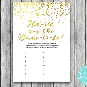 How Old Was the Bride, Guess the Age of the Bride, Photo Game, Gold ...