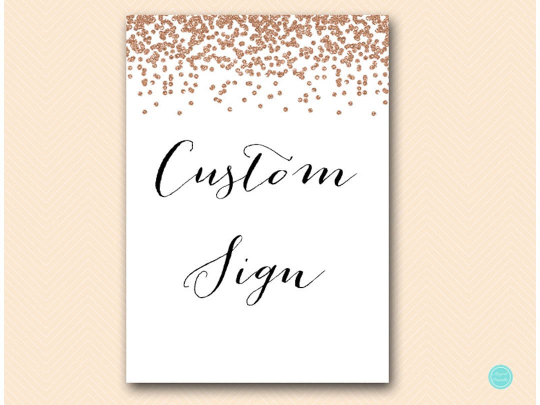 Rose Gold Custom Sign, Bridal Shower Signs, Bridal Shower Decorations ...