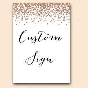 Rose Gold Custom Sign, Bridal Shower Signs, Bridal Shower Decorations ...