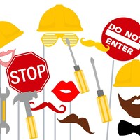Construction and Tools Photo Booth Props - Perfect for a Themed ...