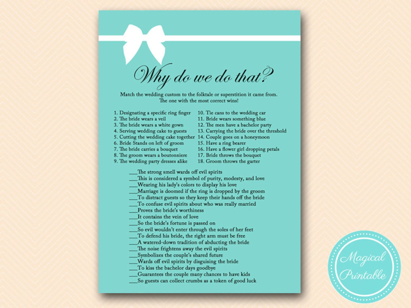 Instant Download Bridal Shower Game Package Blue Aqua Etsy
