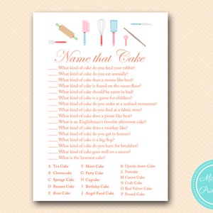 Name That Cake, Name That Wedding Cake, Cake Game, Kitchen Bridal ...