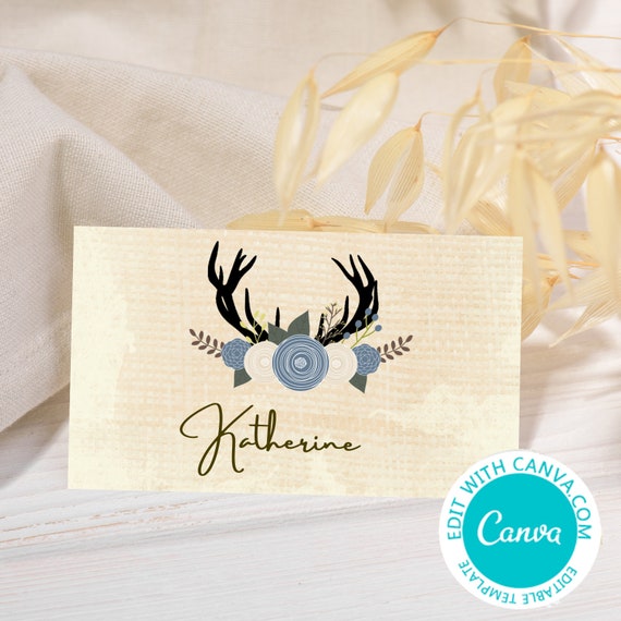 Editable Buck Deer Printable Thank You Cards Tent Style Thank - Etsy