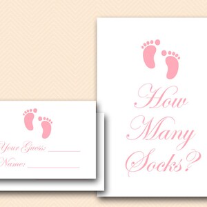 Pink Baby Feet Baby Shower Games Package, Instant Download, How Many ...