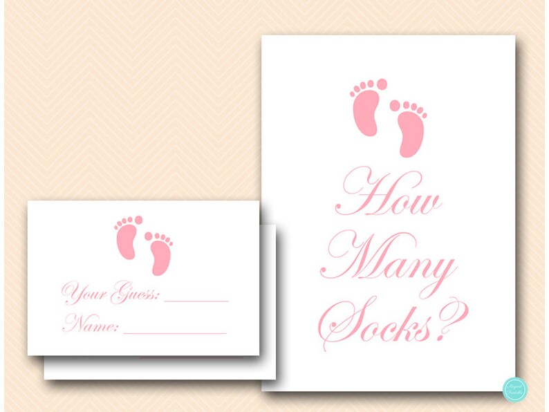 Pink Baby Feet Baby Shower Games Package, Instant Download, How Many ...