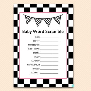 Baby Scramble, Baby Word Scramble Game, Unscramble Baby Shwer, Pink ...