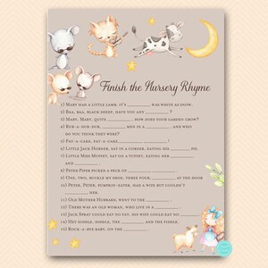 Nursery Rhyme Baby Shower, Nursery Rhyme Game, Nursery Rhyme Quiz ...