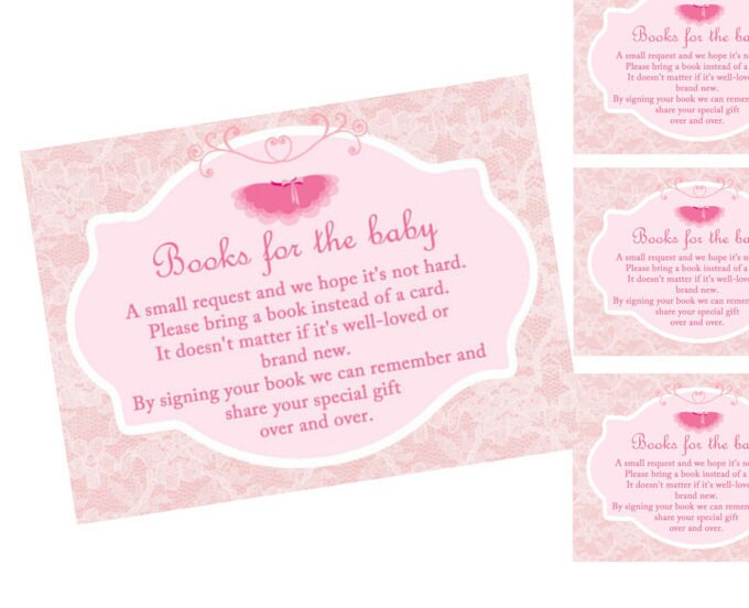 Books for the baby girl bring a book insert bring a book | Etsy