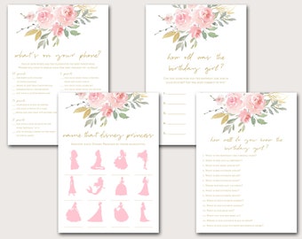 Glitter Gold Birthday Party Games, Who Knows the Birthday Girl Best ...