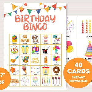 Birthday Bingo Cards, Printable Birthday Bingo, Download Birthday Bingo ...