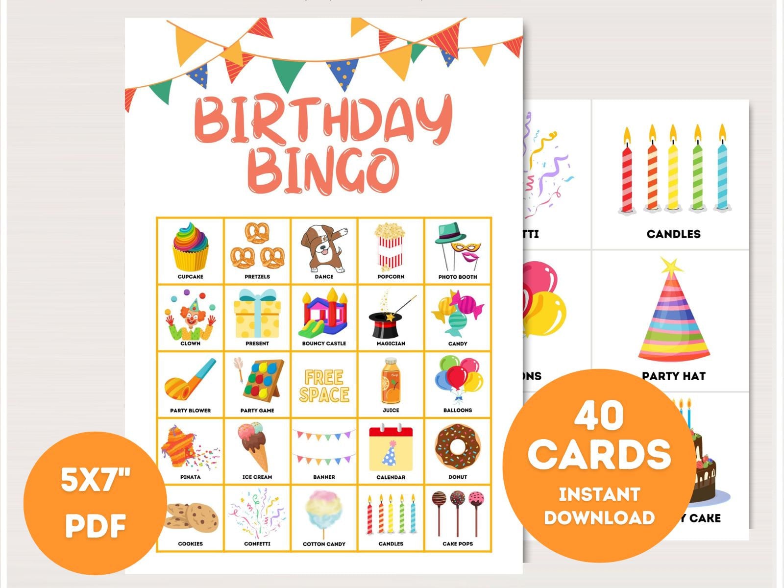 Birthday Bingo Cards, Printable Birthday Bingo, Download Birthday Bingo ...
