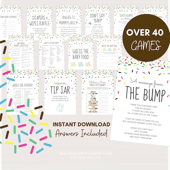 40+ Sprinkle Baby Shower Games Bundle, Baby Sprinkle Games, Sprinkled ...