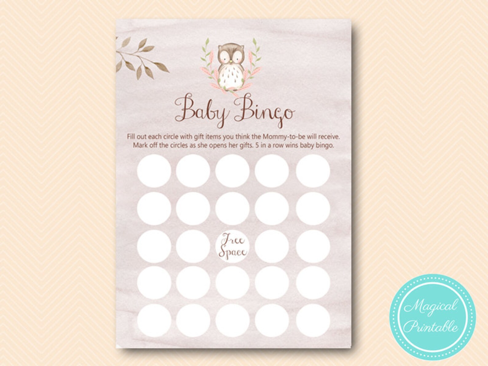 Owl Baby Shower Game Printable Game Package Instant - Etsy