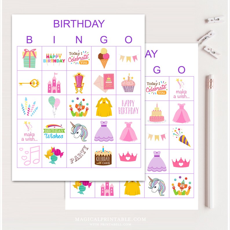 100x Birthday Girl Bingo Cards Printable Birthday Bingo - Etsy