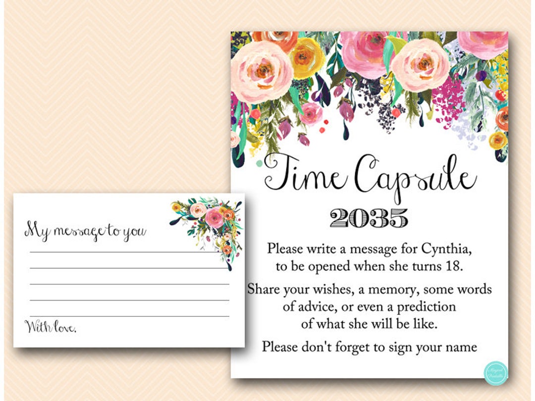 Time Capsule, Baby Shower Time Capsule Sign, Printable Baby Shower ...