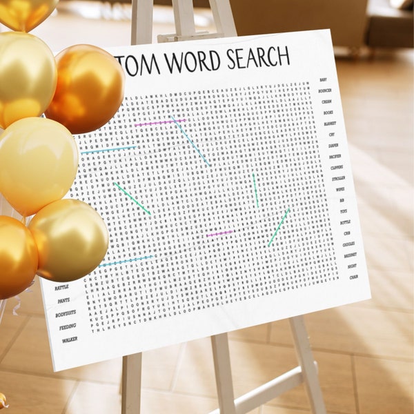 Giant Word Search Baby Shower - Etsy