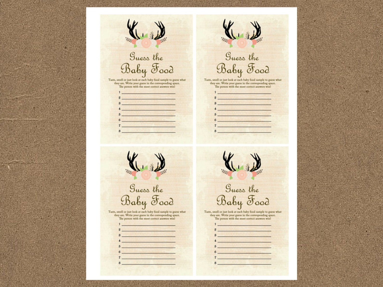 Baby Food Game Baby Food Jar Labels Sign Guess the Baby - Etsy