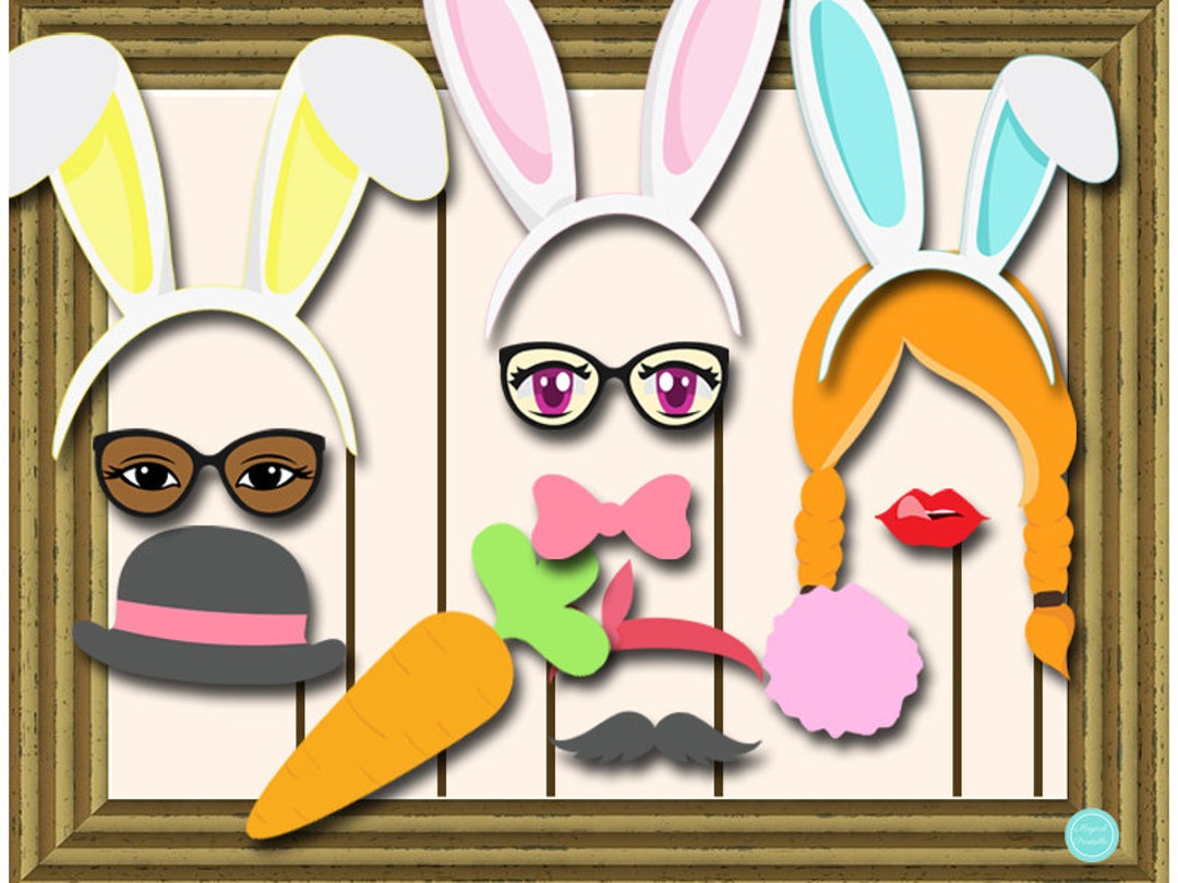 DIY Easter Party Photobooth Props, Easter Baby Shower Photo Booth ...