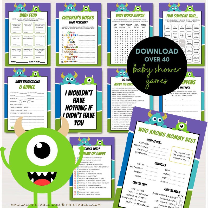 Monster Inc Baby Games - Etsy