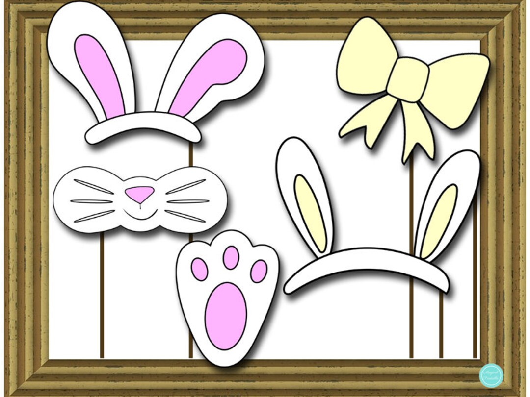 DIY Simple Easter Party Photobooth Props, Easter Baby Shower Photo ...