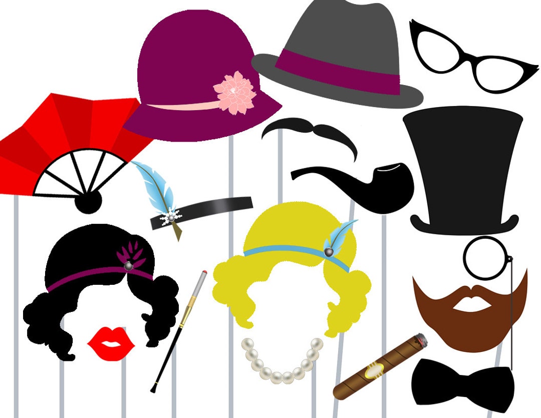 Print Yourself Roaring Twenties Photo Booth Party Props - Etsy