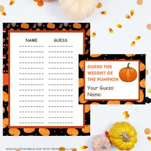 Guess the Weight of the Pumpkin, Halloween and Thanksgiving Guessing ...