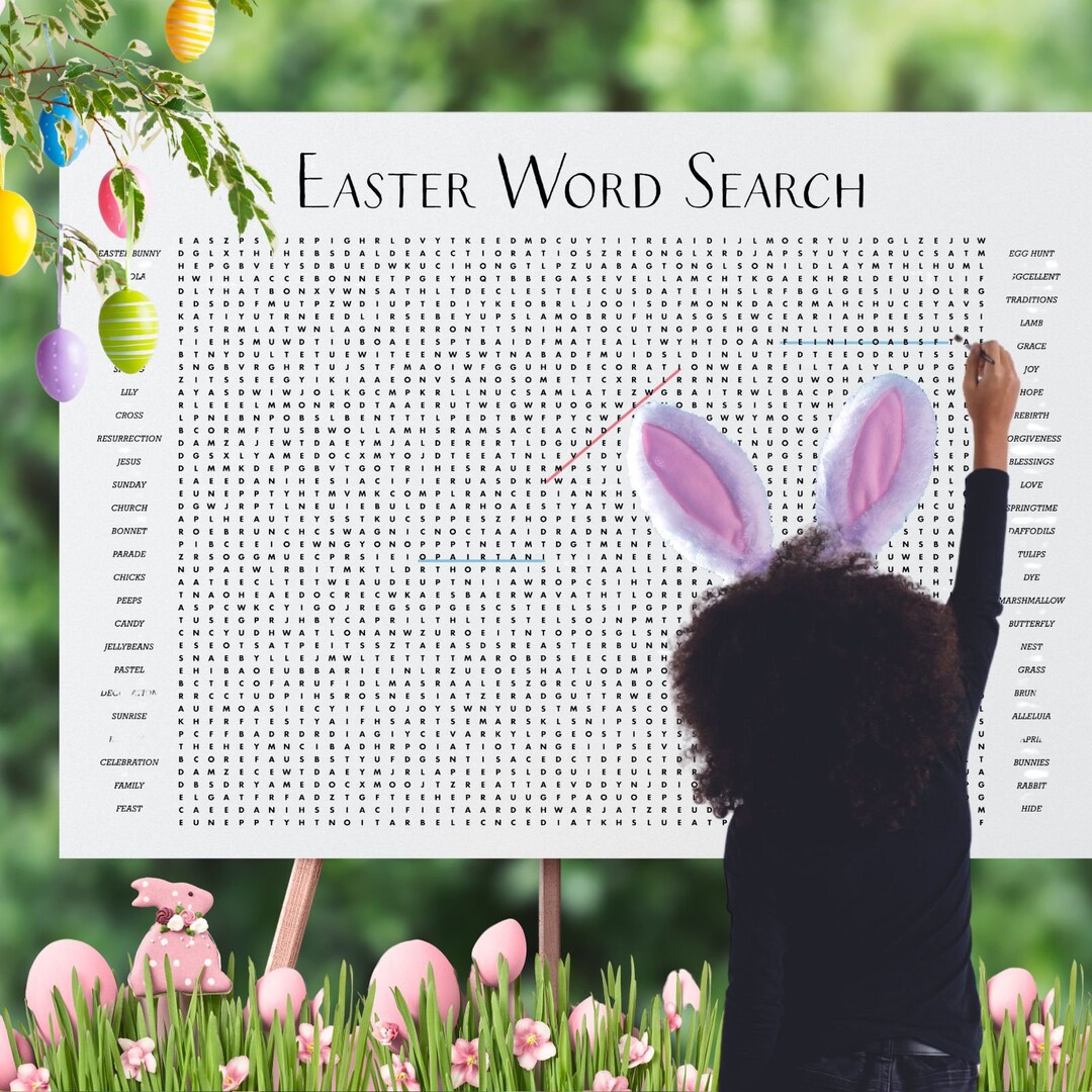 Giant Easter Word Search, Printable Easter Word Search, 36x48 Instant ...