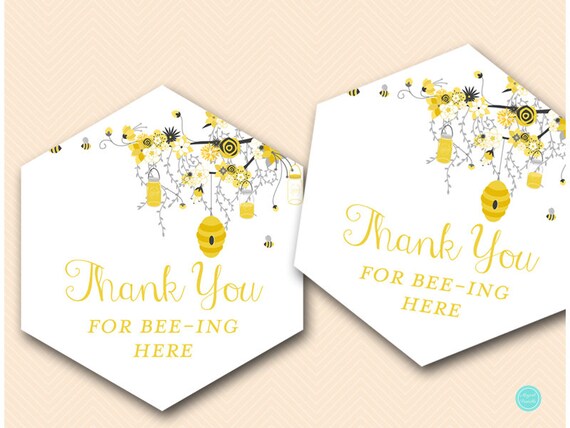 Thanks for BEEing Here, Instant Download Bee Thank you Tags, Bee Baby ...