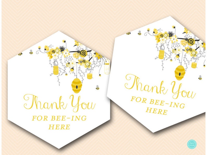Thanks for Beeing Here Instant Download Bee Thank You Tags - Etsy