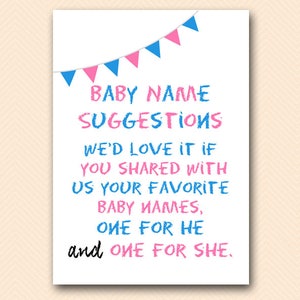 Baby Name Suggestion Sign Gender Reveal Sign Boy or Girl - Etsy