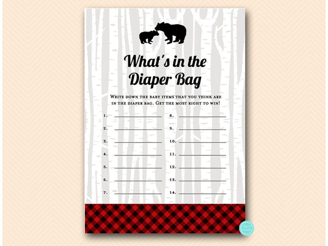 Winter Bear Baby Shower Game Pack, Instant Download, Mama Bear Baby ...
