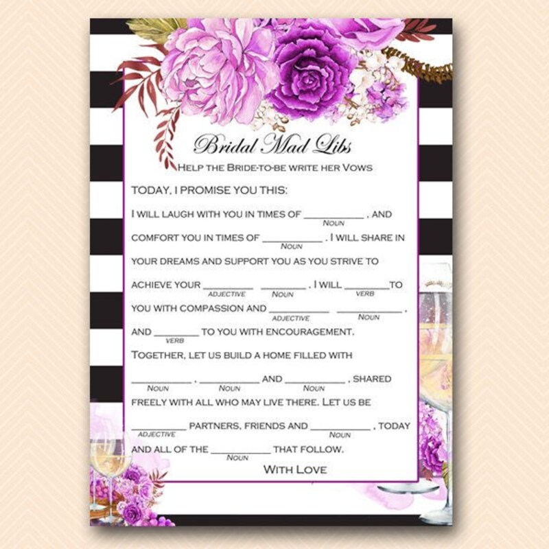 Wedding Vow Mad Libs - Etsy