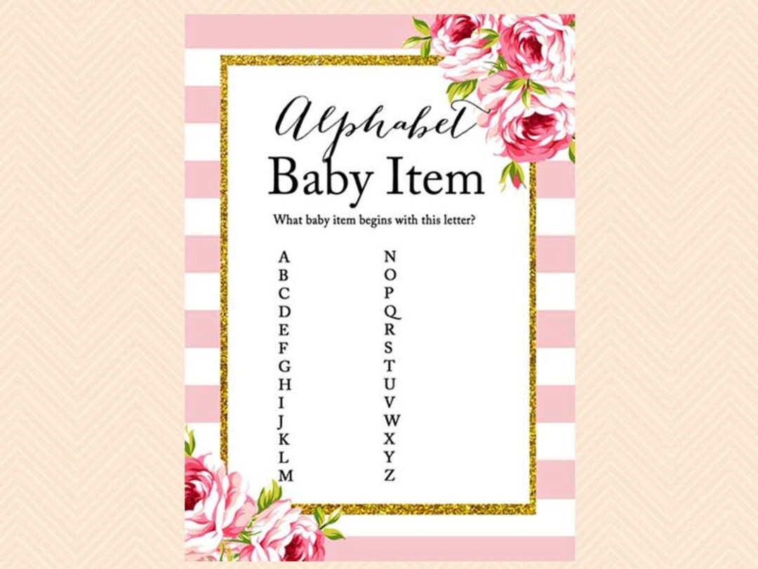 Gold Alphabet Baby Item Game, Alphabet Game, Abc Baby Item, List Item ...
