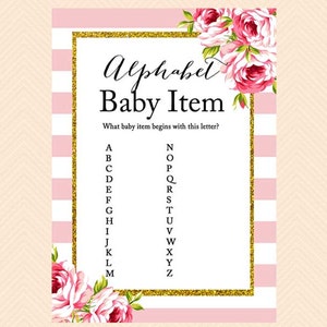 Gold Alphabet Baby Item Game, Alphabet Game, Abc Baby Item, List Item ...