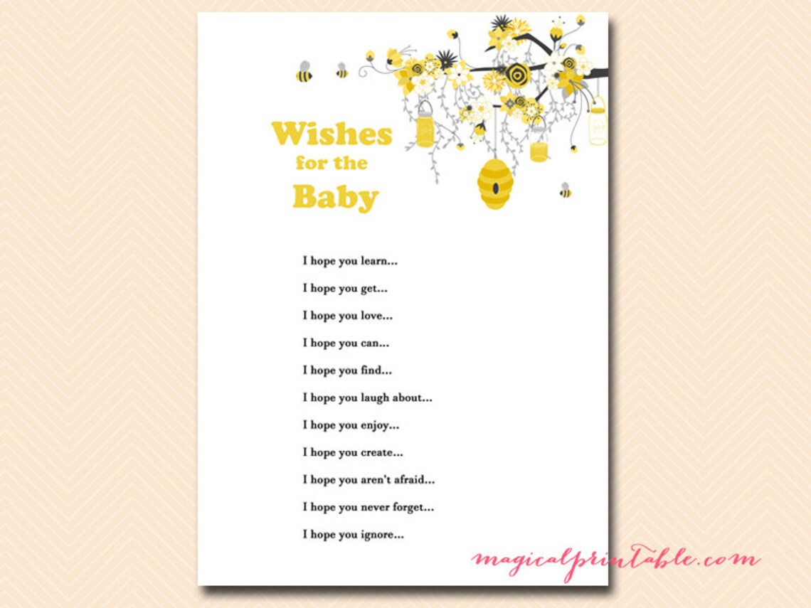 Bee Theme Baby Shower Games Printable Bumble Bee Baby Shower | Etsy ...