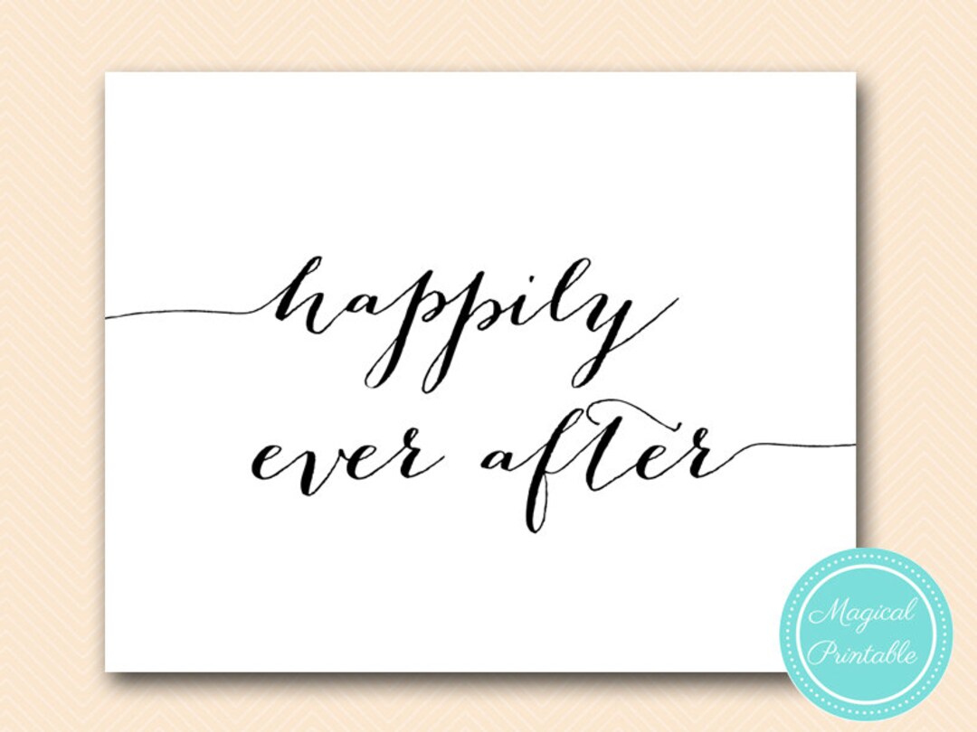 Happily Ever After Sign, Happily Ever After Print, Instant Download ...