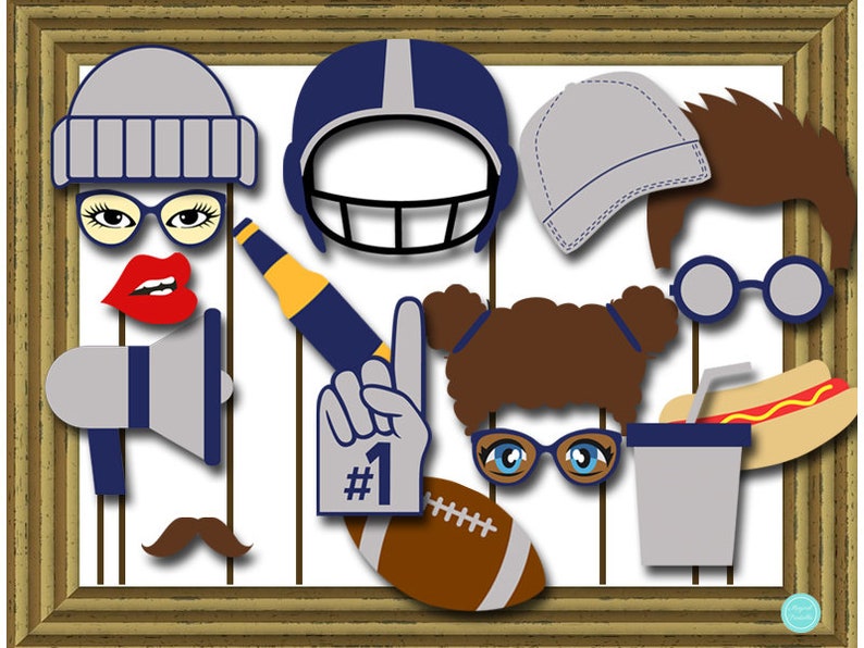 Print Yourself Football Photobooth Props, Football Theme Photo Booth ...