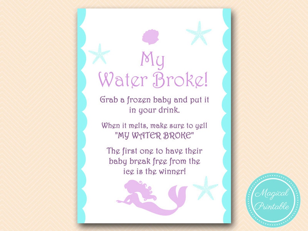 My Water Broke, Frozen Baby Ice Cube Game, Mermaid Baby Shower Games ...