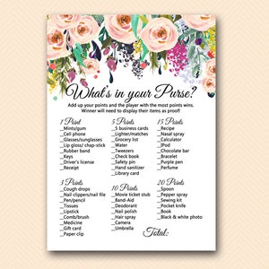 What's in Your Purse, Purse Raid, Purse Hunt Game,pink Blush Bridal ...