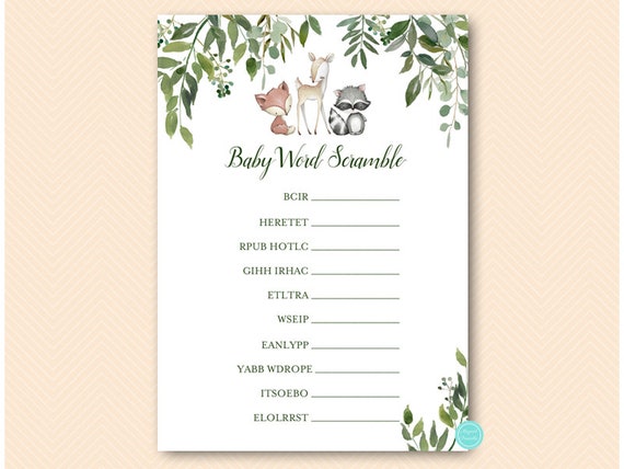 Party Supplies Party Games Baby Babble Word Scramble BABY SHOWER GAME ...