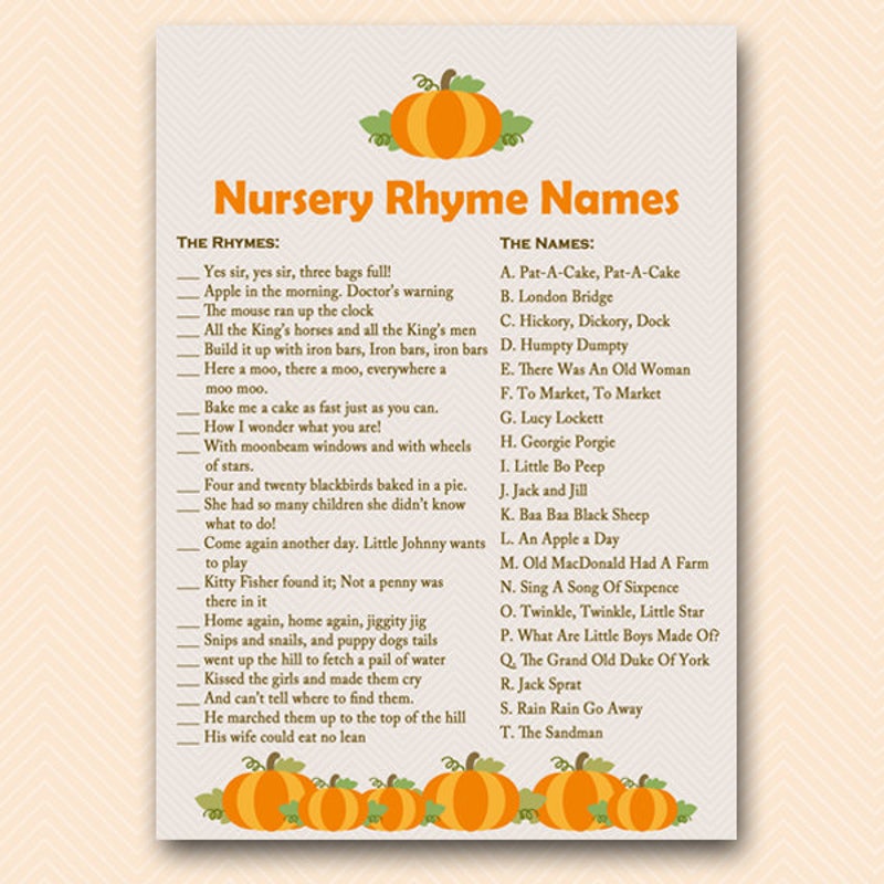 Nursery Rhymes - Etsy