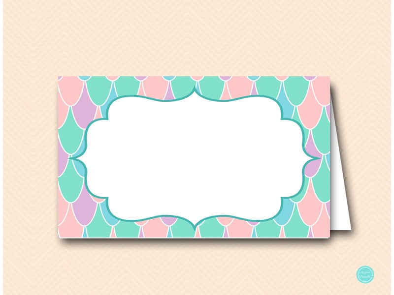 Pink and Purple Mermaid Food Label, Food Tent Labels, Food Labels ...
