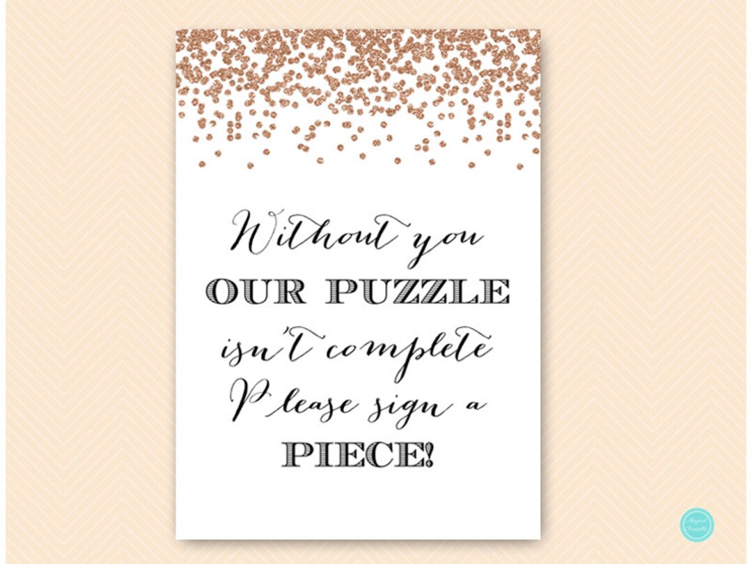 Without You Our Puzzle Isn't Complete Please Sign a Piece, Instant ...
