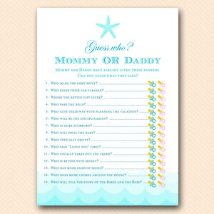 Beach, Sea Waves, Nautical Baby Shower Games Printable, Beach Theme ...