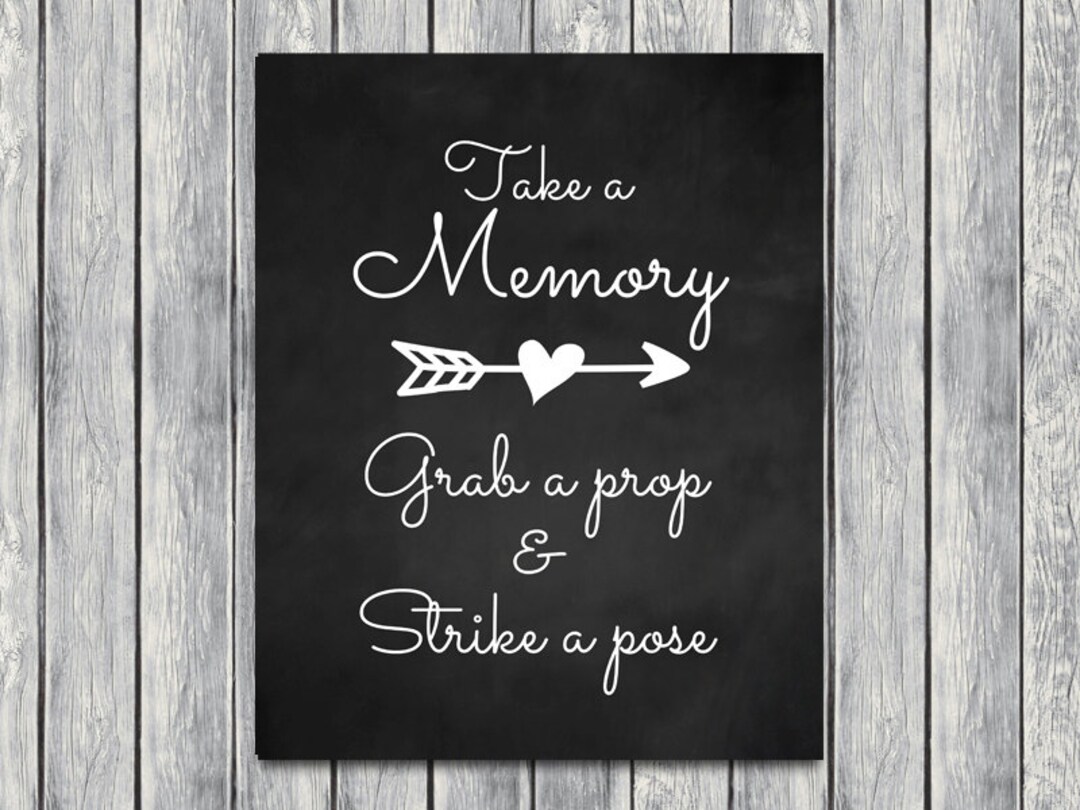 Take a Memory Photo Booth Sign, Wedding Sign Welcome, Wedding Signage ...