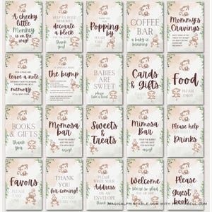 Monkey Baby Shower Games Bundle, Monkey Baby Shower, Baby Monkey Themed ...