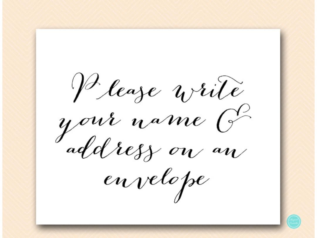 Please Write Your Name and Address on the Envelope, Address on Envelope ...