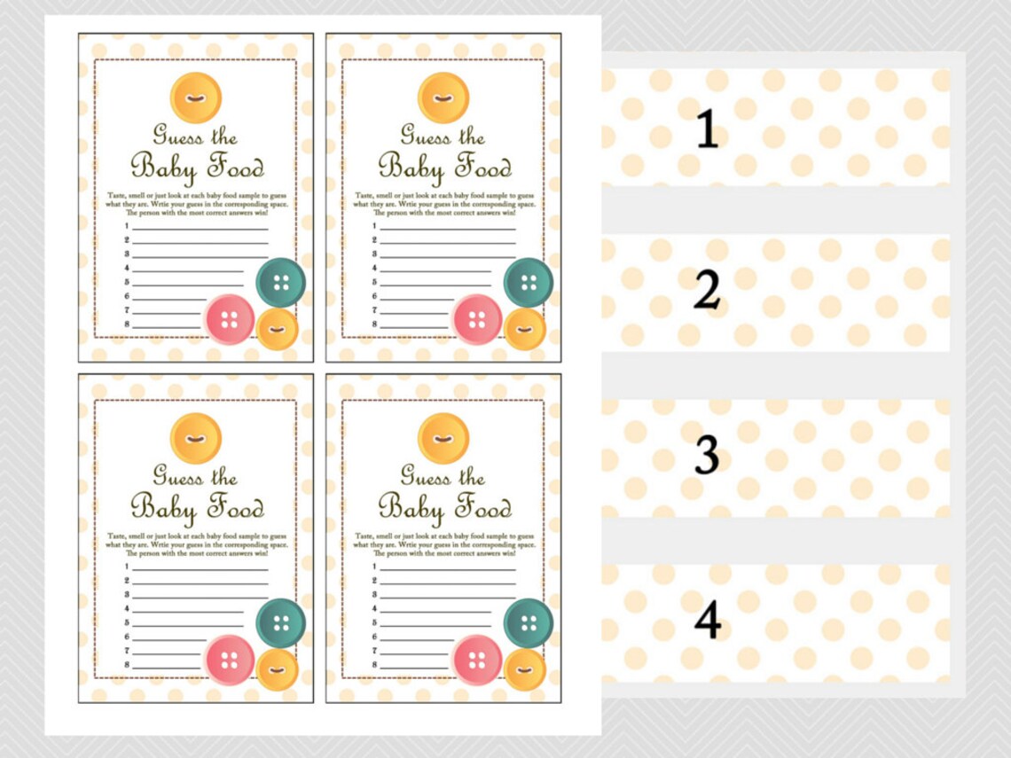 Baby Food Game Baby Food Jar Labels Baby Food Sign Cute as | Etsy