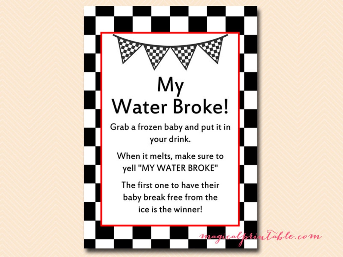 My Water Broke, Frozen Baby Ice Cube Game, Instant Download, Racing ...
